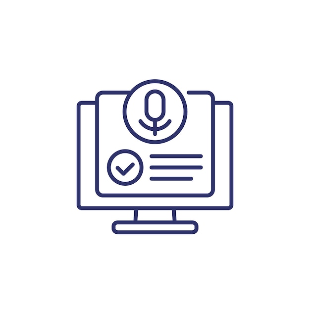 Premium Vector | Voice control and audio recognition line icon vector Premium Vector | Voice control and audio recognition line icon vector