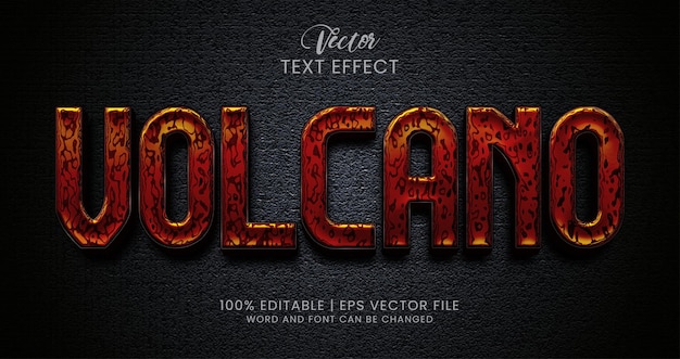 Premium Vector | Volcano editable text effect style Premium Vector | Volcano editable text effect style