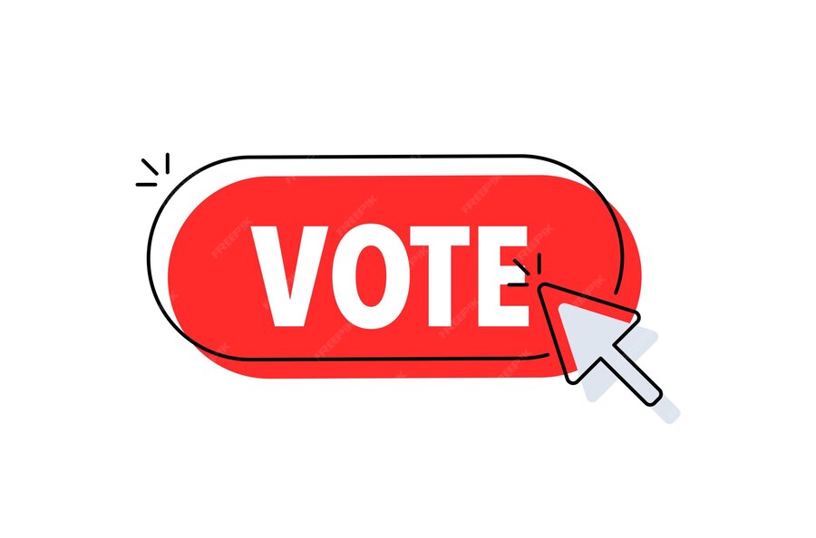 Premium Vector | Vote button with cursor pointer click vector web button