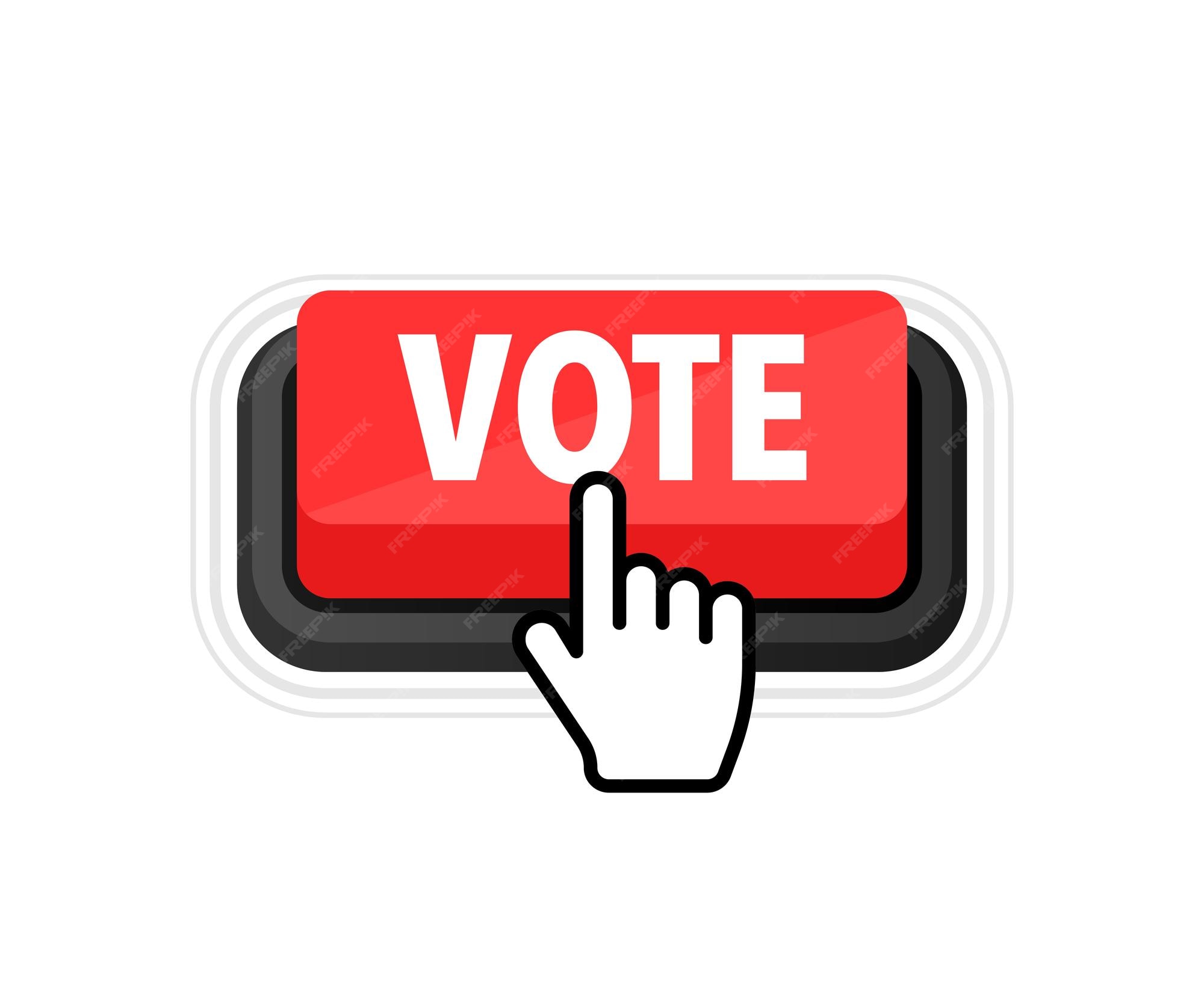 Premium Vector | Vote button with cursor pointer click vector web button