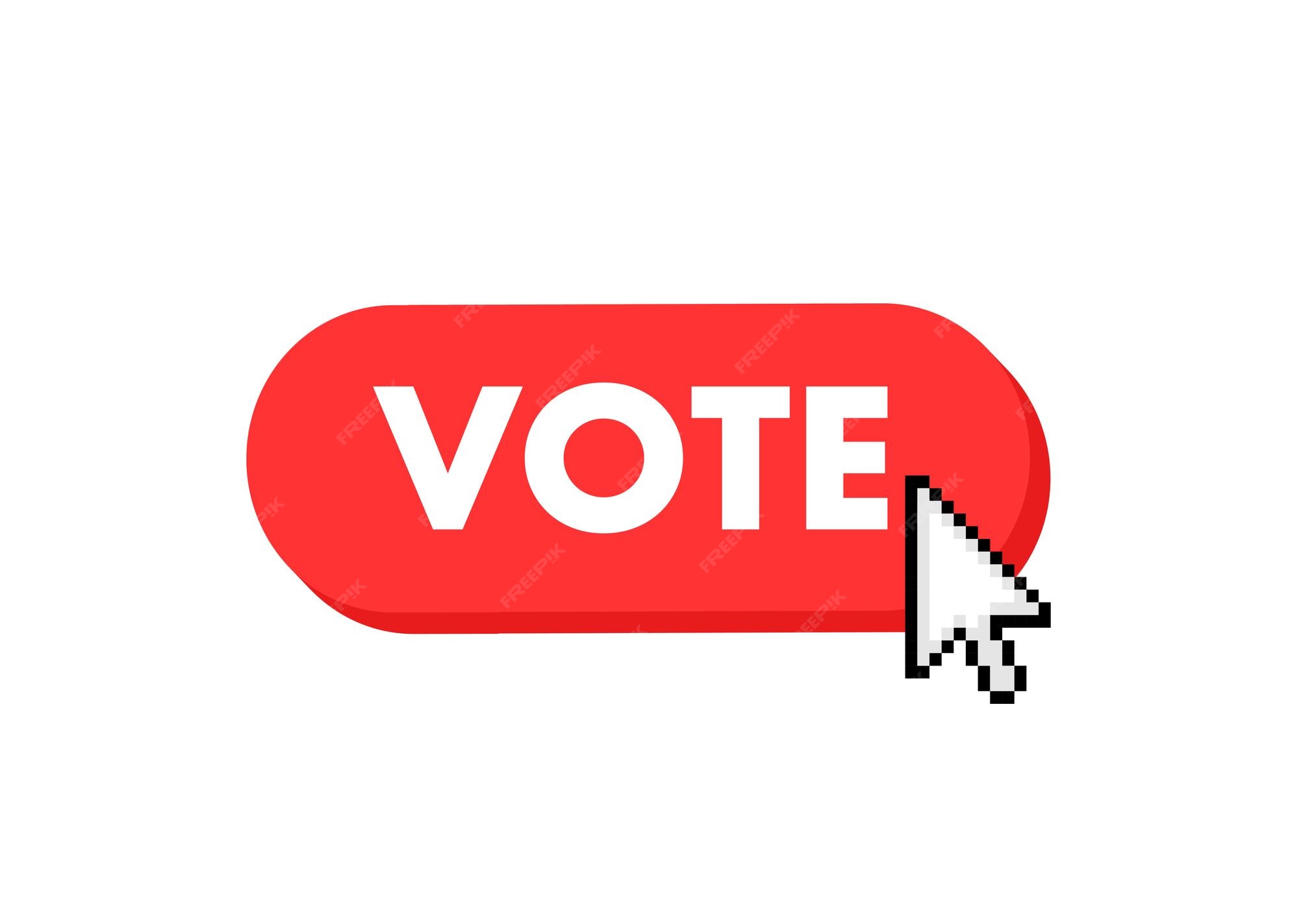 Premium Vector | Vote button with cursor pointer click vector web button