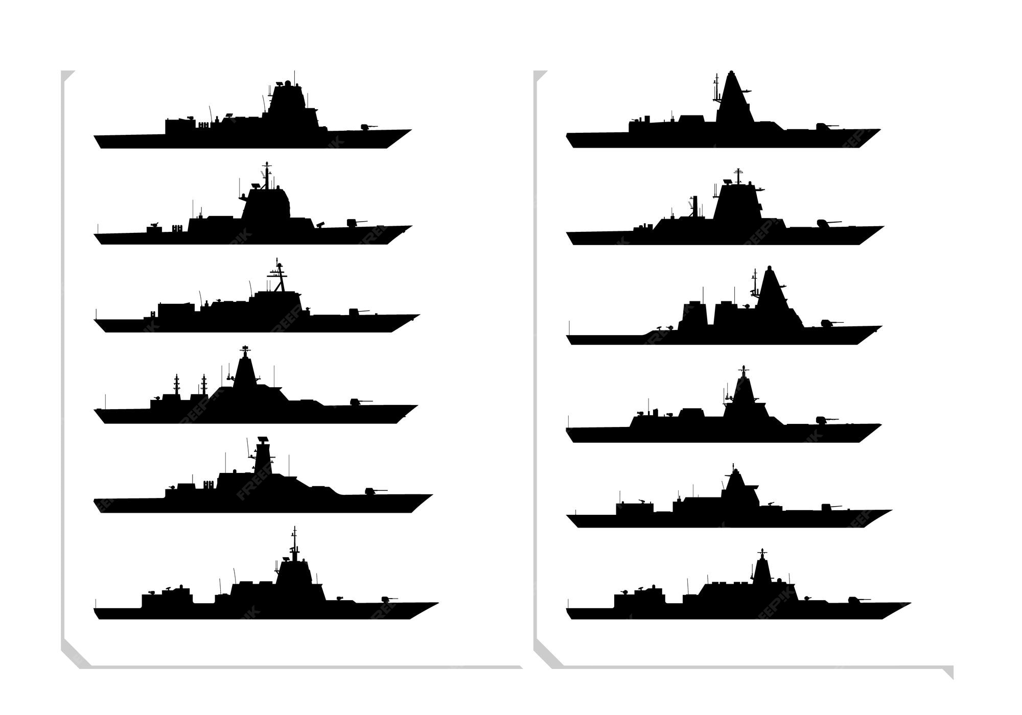 Premium Vector | Warship silhouette set naval ship collection naval ... Premium Vector | Warship silhouette set naval ship collection naval ...