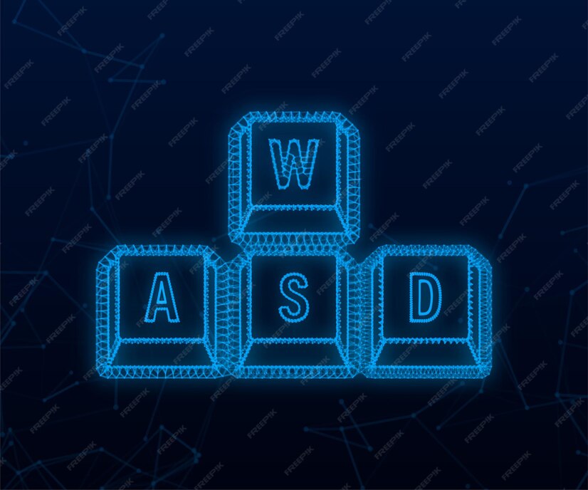 Premium Vector | Wasd computer keyboard plexus buttons desktop ...