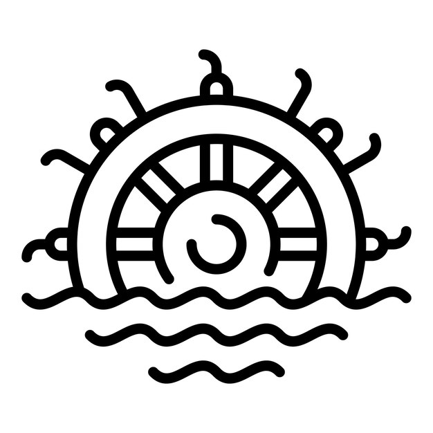 Premium Vector Water Mill Icon Outline Water Mill Vector Icon For Web