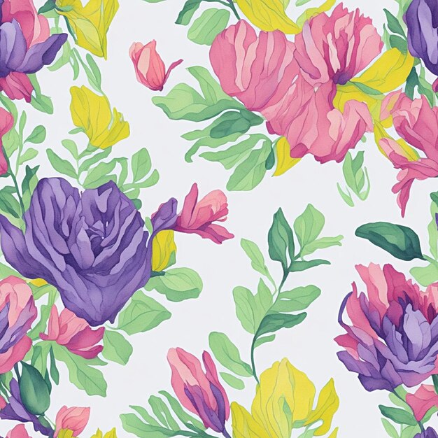 Premium Vector Watercolor Flower Sublimation Seamless Pattern