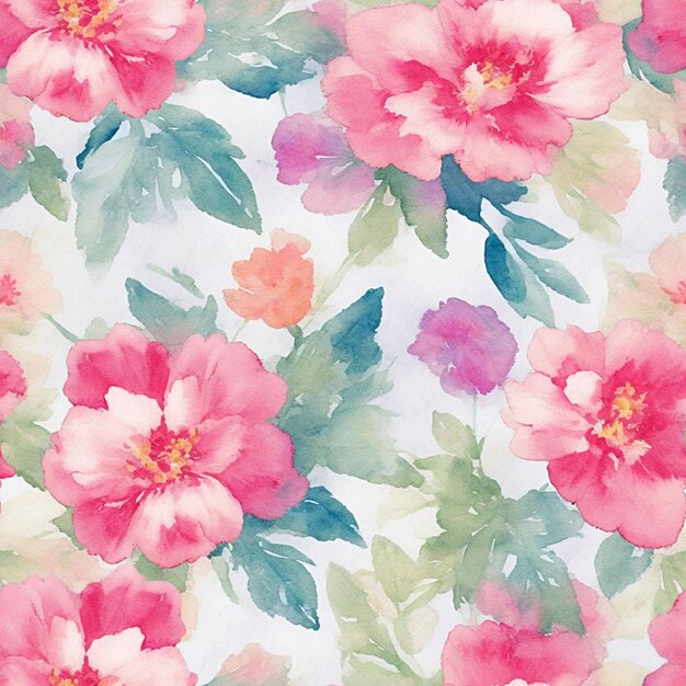 Premium Vector Watercolor Flower Sublimation Seamless Pattern