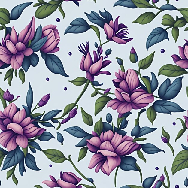 Premium Vector Watercolor Flower Sublimation Seamless Pattern