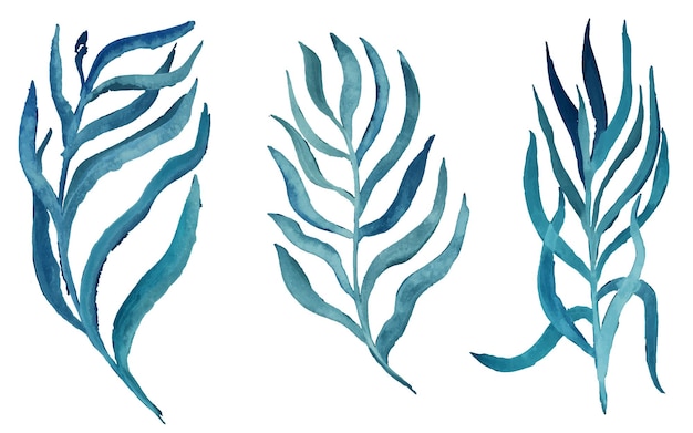 Premium Vector | Watercolor twigs with leaves of different colors ... Premium Vector | Watercolor twigs with leaves of different colors ...
