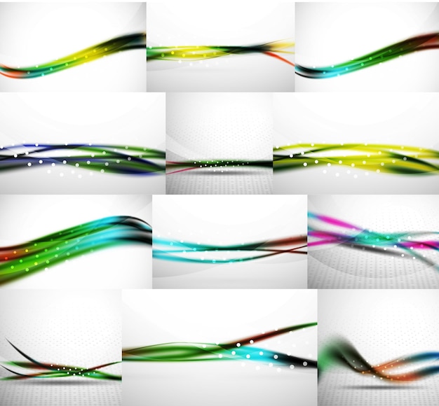 Premium Vector | Wave backgrounds set abstract vector Premium Vector | Wave backgrounds set abstract vector