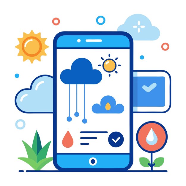 Weather mobile app clip art and Vector Design With a White Background ... Weather mobile app clip art and Vector Design With a White Background ...