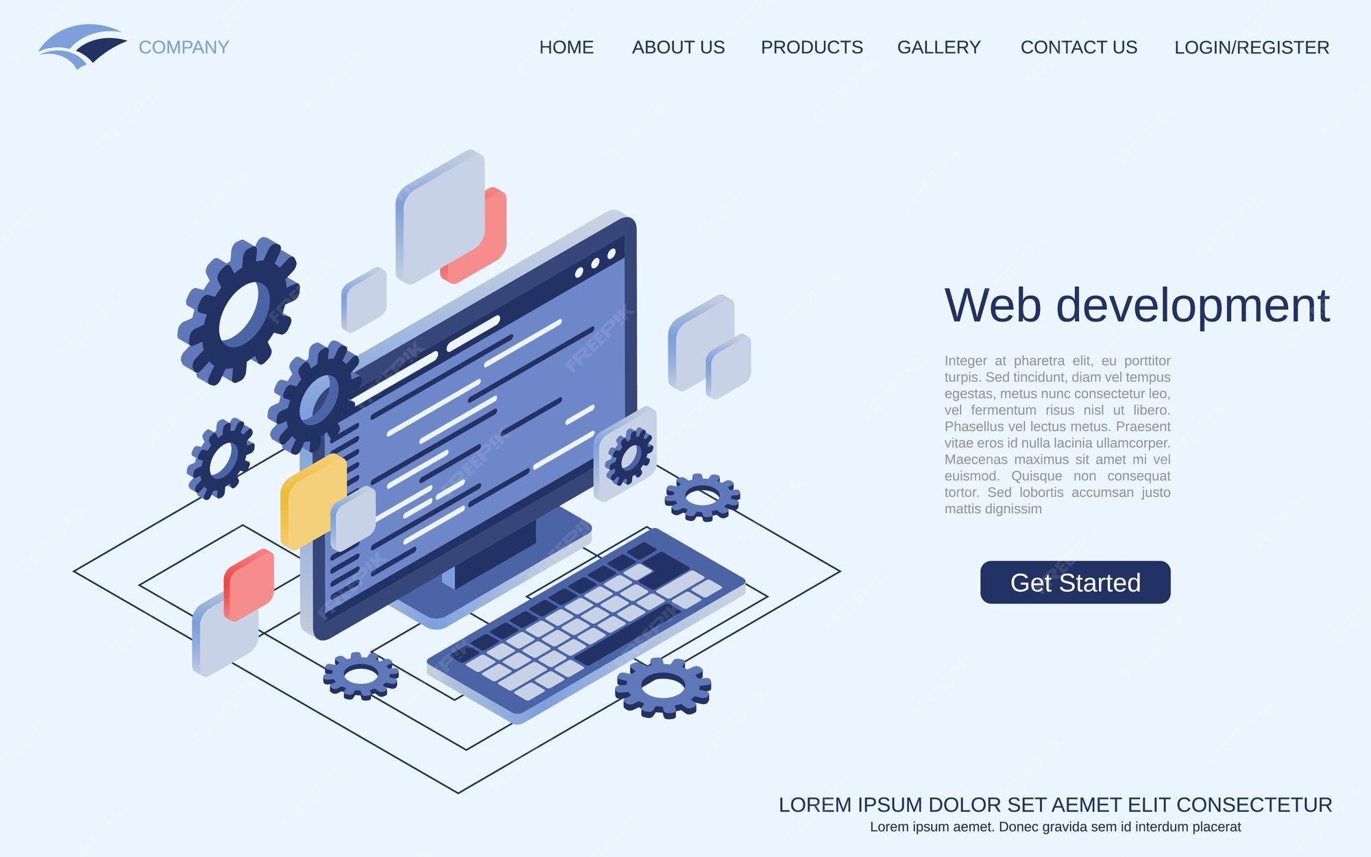 Premium Vector | Web application development website construction ...