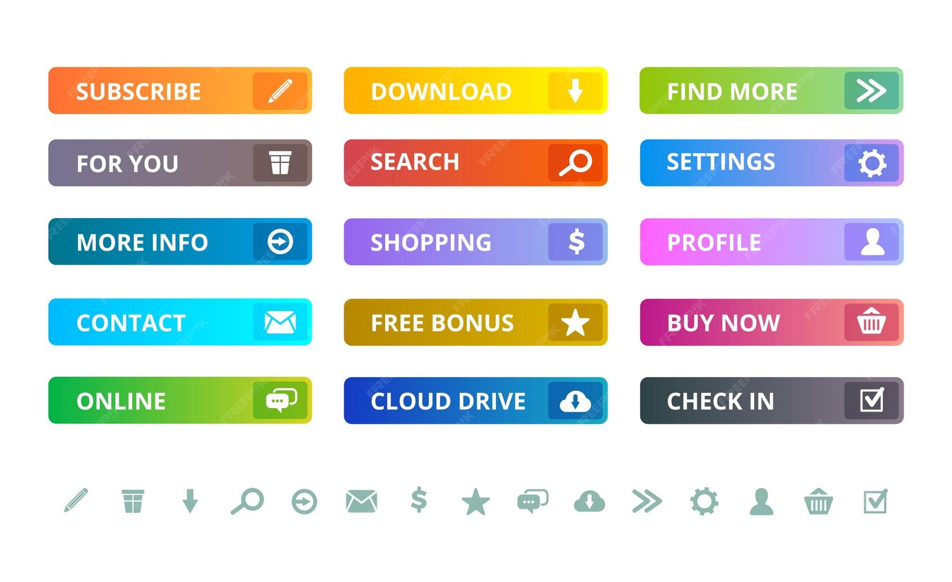 Premium Vector | Web buttons internet modern colored flat icons and buttons template vector ui ...