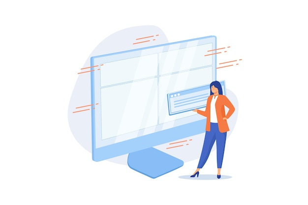 Premium Vector | Web design and content creating. landing page, website ... Premium Vector | Web design and content creating. landing page, website ...