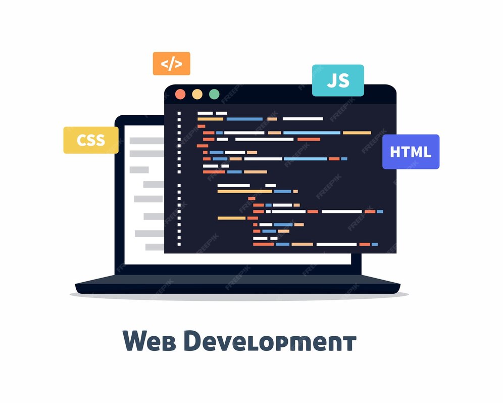 Premium Vector | Web design and software development engineering programming and coding in laptop.