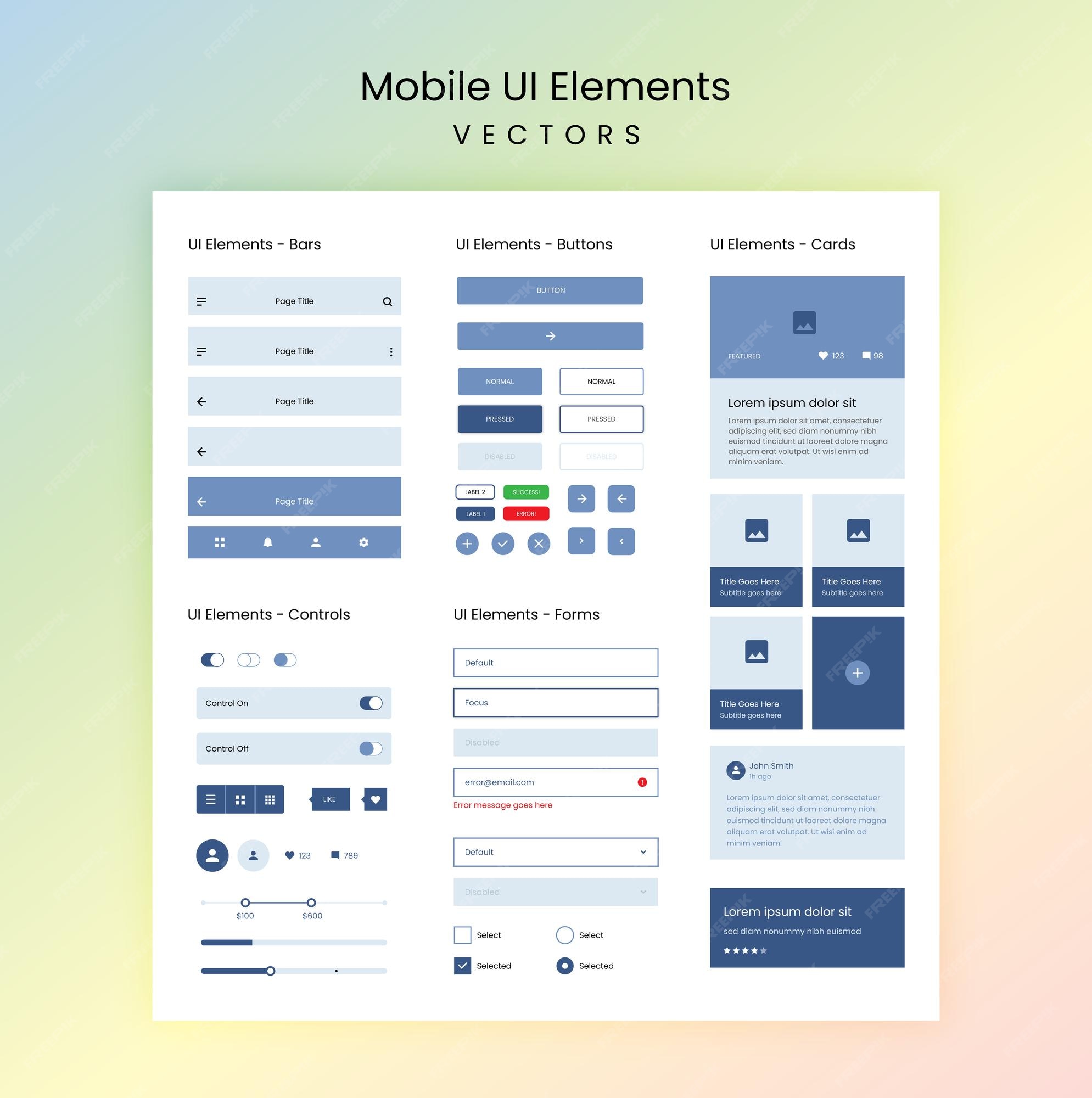 Premium Vector | Web design ui elements. ui ux design elements for web and application. flat ...