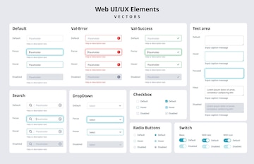 Premium Vector | Web design UI elements. UI UX Design elements for web ...