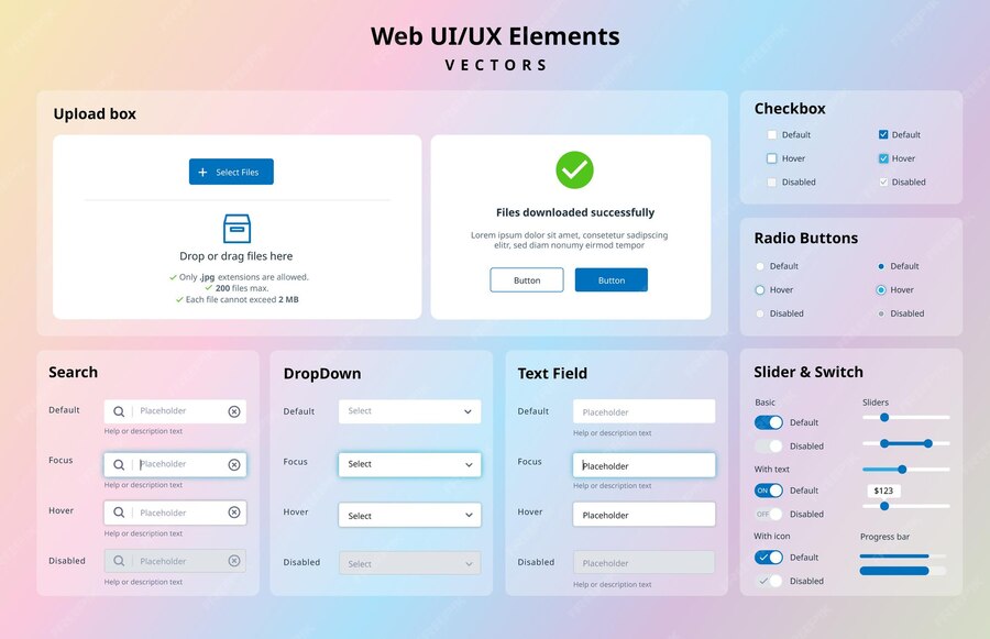 Premium Vector | Web design UI elements. UI UX Design elements for web ...