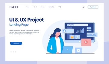 Premium Vector | Web design ui ux and programmer with computer software ...