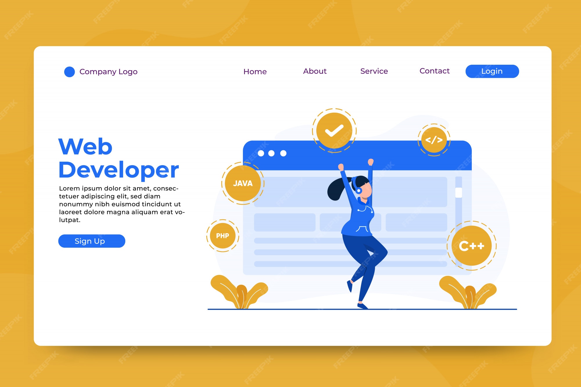 Premium Vector | Web developer concept landing page template Premium Vector | Web developer concept landing page template