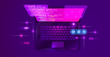 Premium Vector | Web development coding and programming futuristic ...