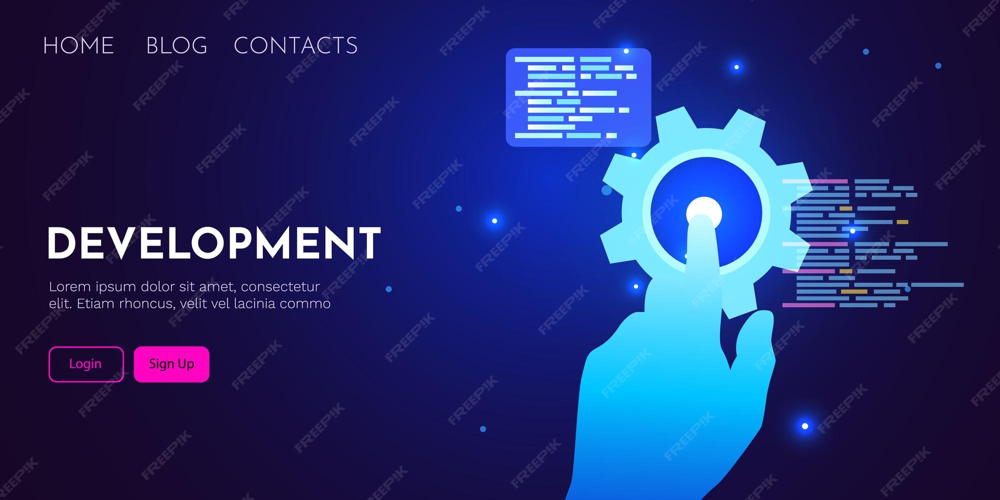 Premium Vector | Web development coding and programming futuristic ...