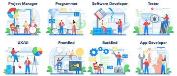 Premium Vector | Web development concept set. programming, coding and ...