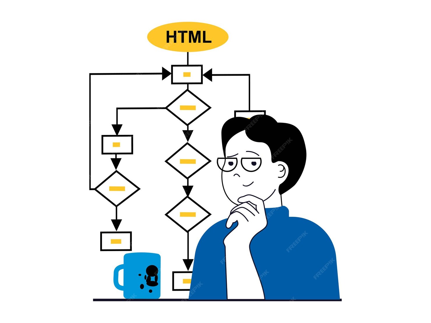 Premium Vector Web Development Concept With Character Situation Man Developer Coding And