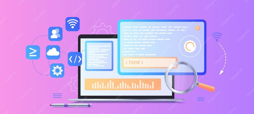 Premium Vector Web Development Programmer Engineering And Coding Website On Augmented Reality