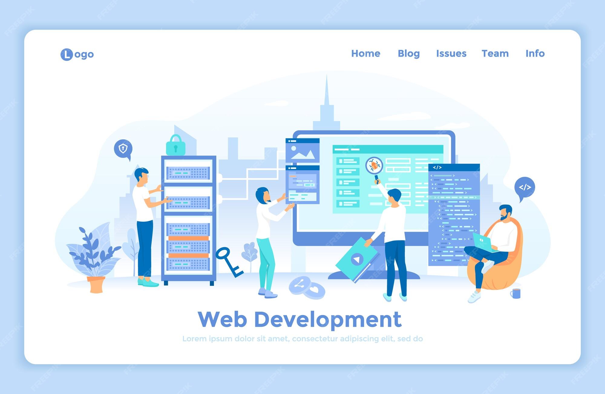 Premium Vector Web Development Programming Coding Programmers Team