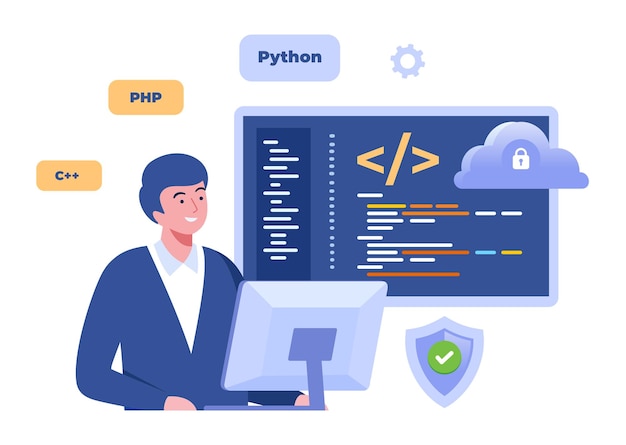 Языки программирования веб разработки Css Html It Ui программист мультфильмный персонаж