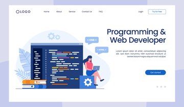 Premium Vector | Web development programming languages css html it ui programmer cartoon ...