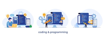 Premium Vector | Web development programming languages css html it ui ...