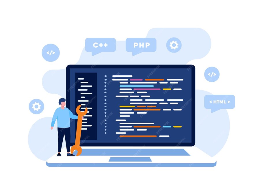 Premium Vector | Web development programming languages css html it ui programmer cartoon ...