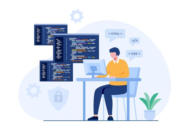 Premium Vector | Web development. programming languages. css, html, it ...