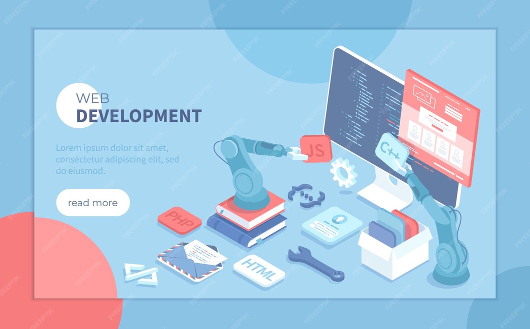 Premium Vector | Web Development Software Engineering and Coding Website Application Full stack ...