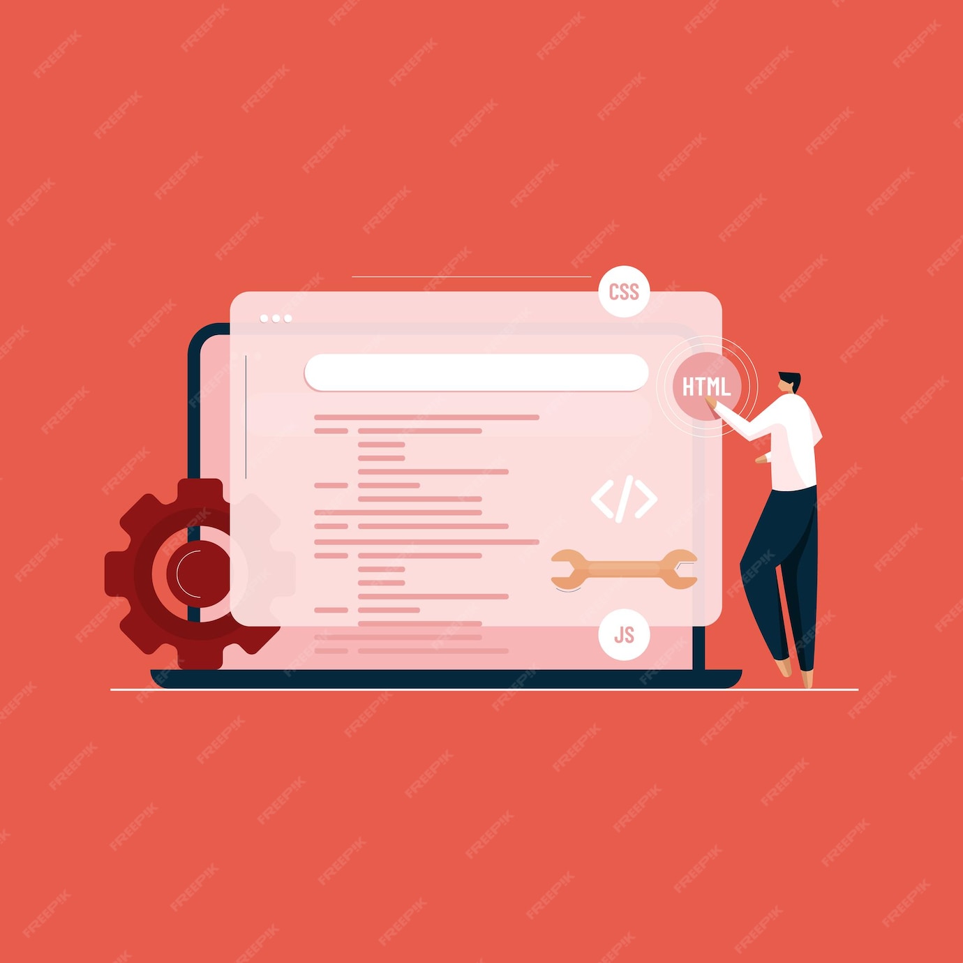 Premium Vector | Web development and website programming coding vector ...