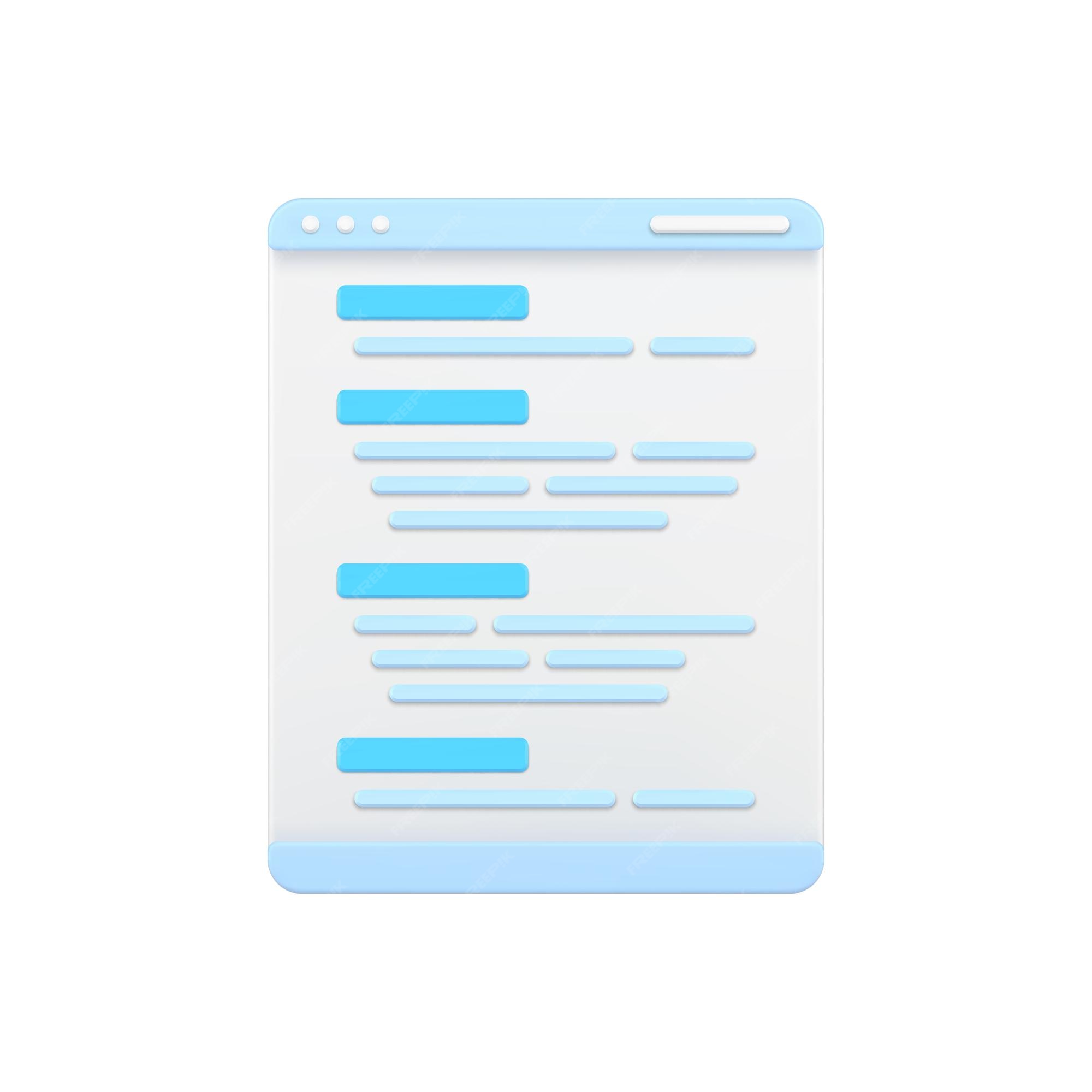 Premium Vector | Web page with program code 3d icon software coding and ...