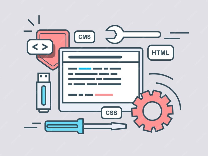 Premium Vector | Web programming script code program script html coding algorithm flat vector ...