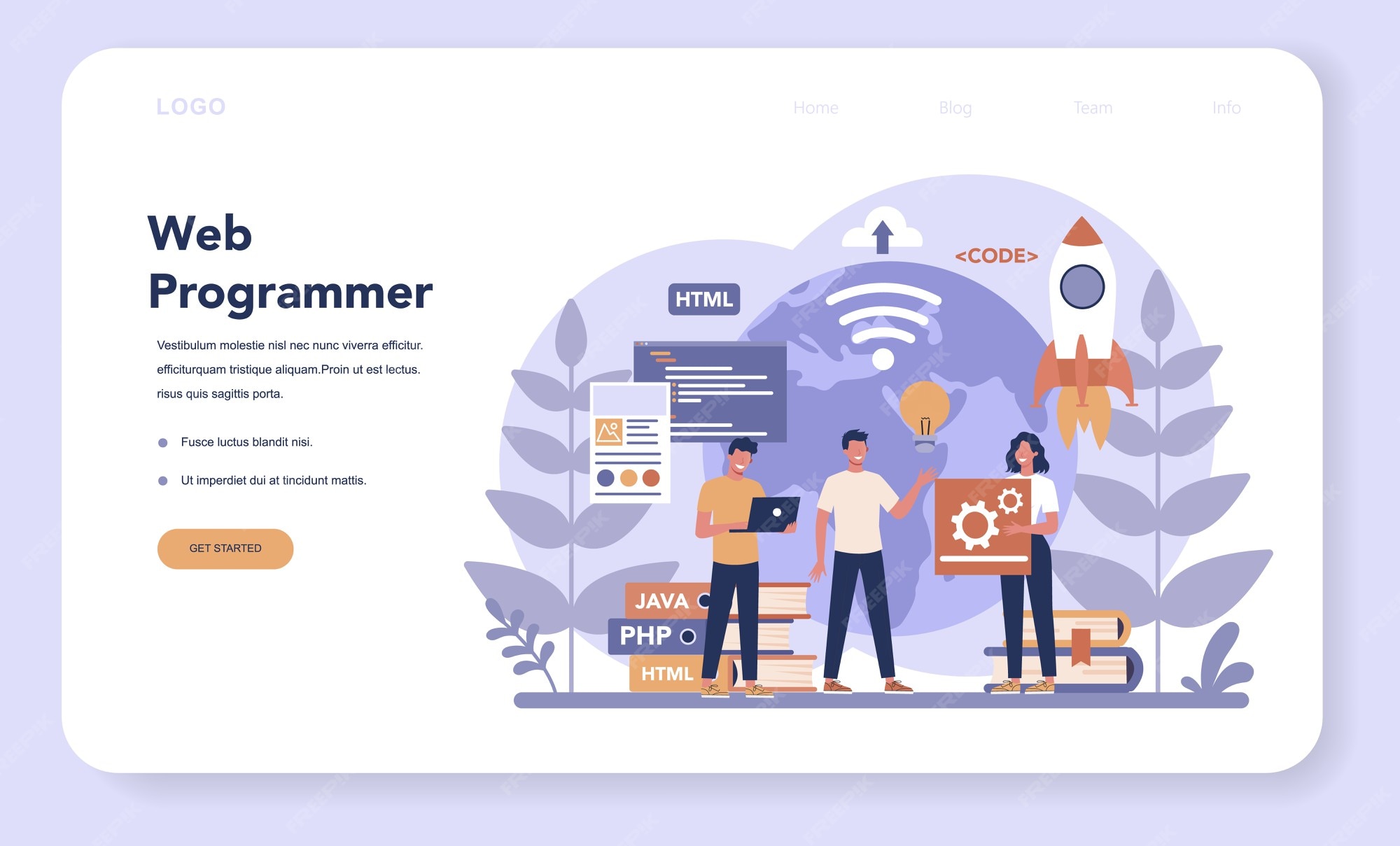 Premium Vector | Web programming web banner or landing page. coding ...