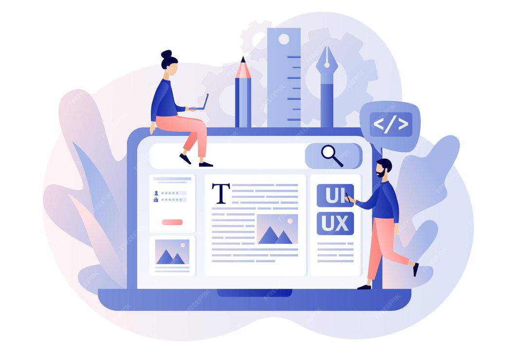Premium Vector Web Ui Ux Design Mobile App Development Online Application Design Coding