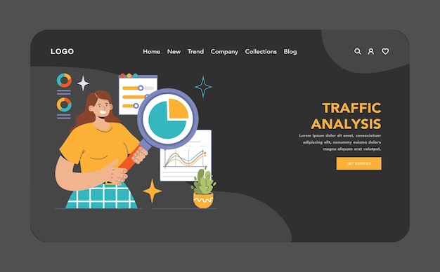 Premium Vector | Website analysis dark or night mode web or landing ... Premium Vector | Website analysis dark or night mode web or landing ...