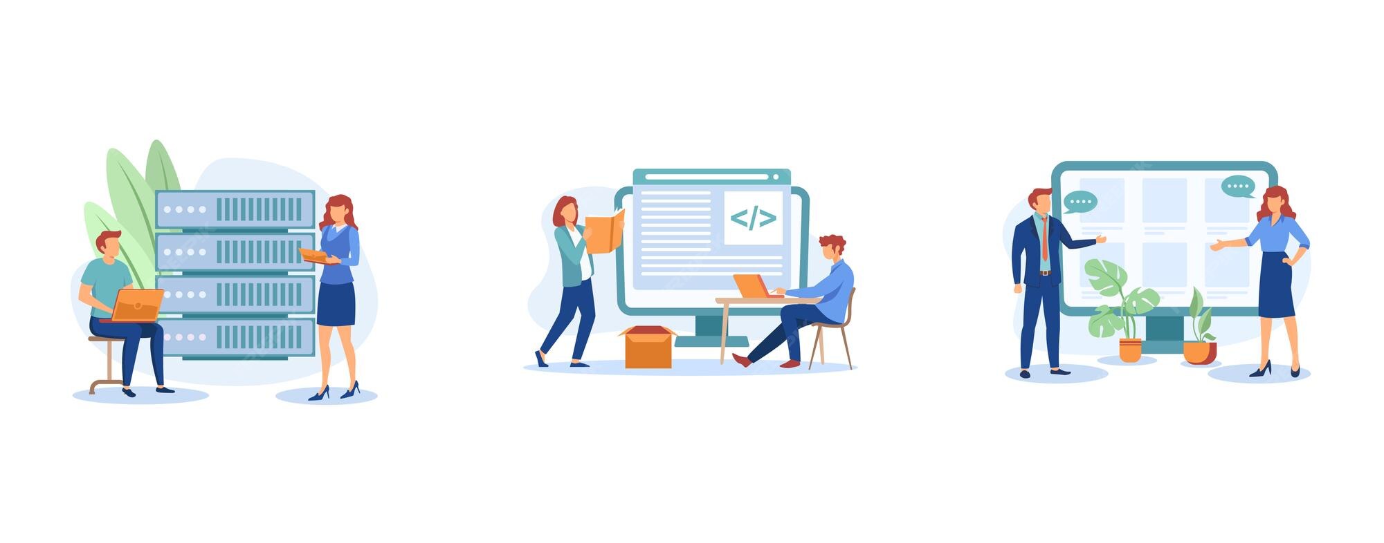 웹사이트 아키텍처 웹 개발 Php 및 Mysql Cms 콘텐츠 관리 시스템 프리미엄 벡터