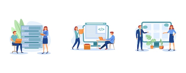 Premium Vector Website Architecture Web Development Php And Mysql Cms Content Management