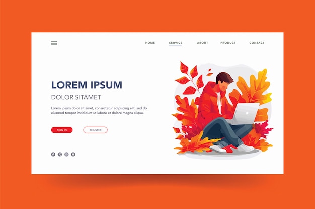Premium Vector | Website landing page Premium Vector | Website landing page