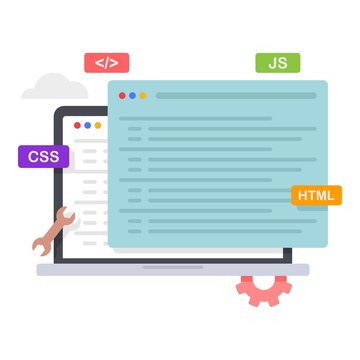 Premium Vector | Website programming and web development coding