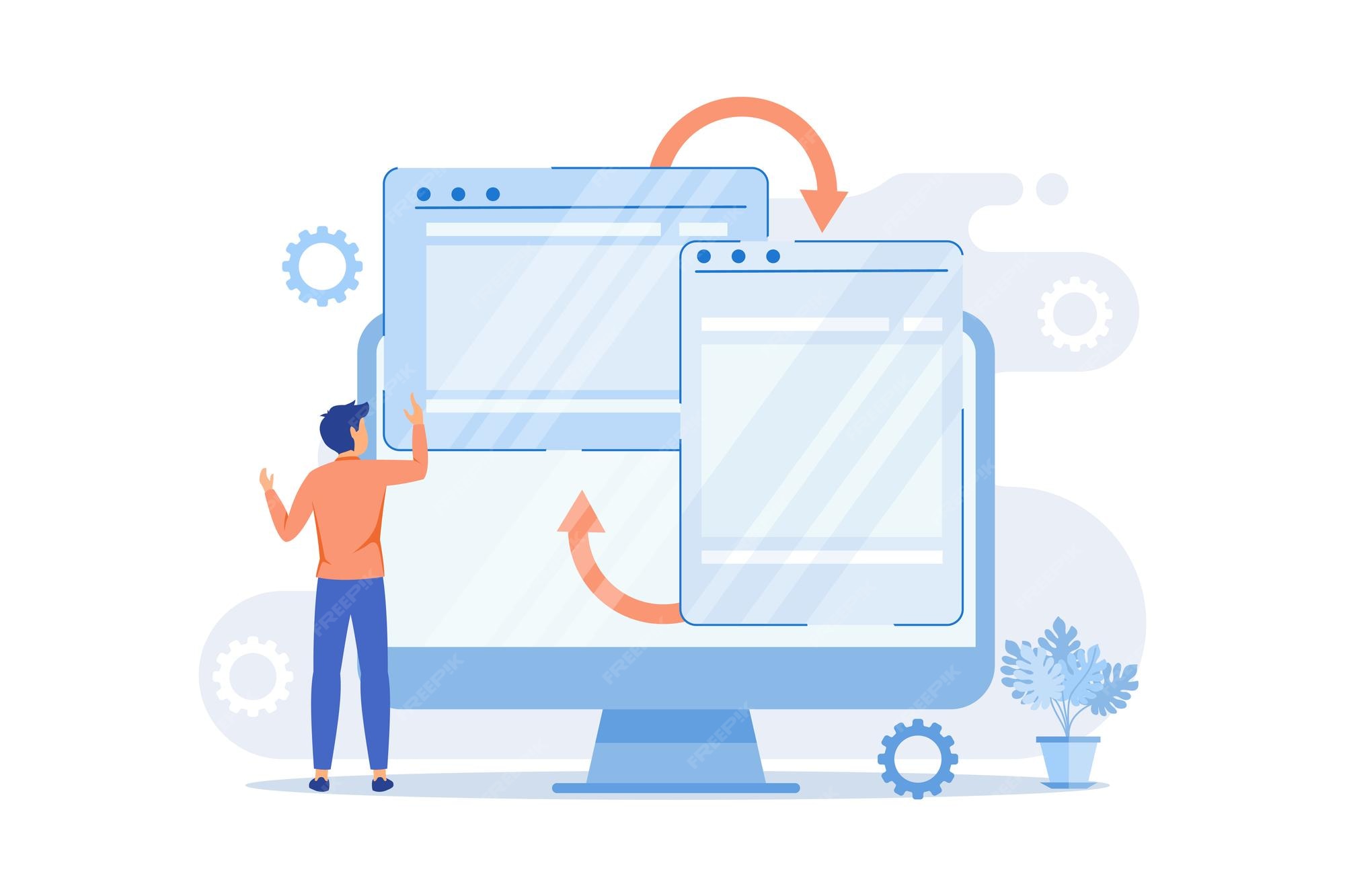 Premium Vector | Website responsive design development. software ...