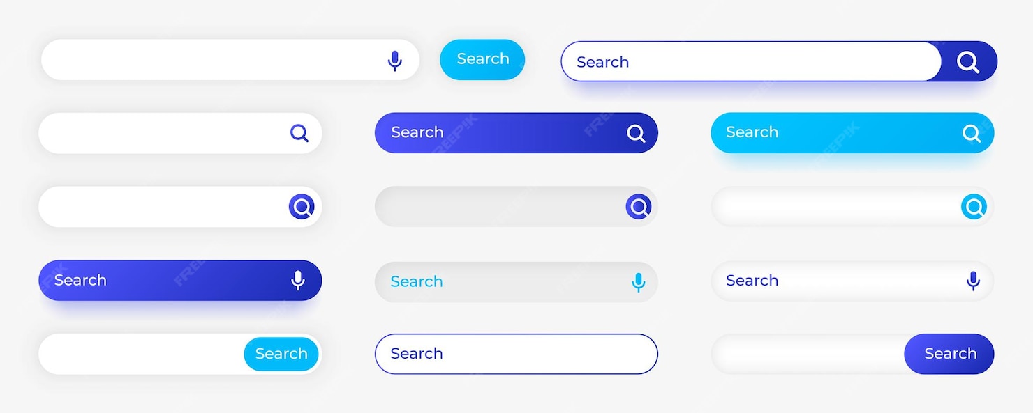 Premium Vector | Website search button empty input field with cursor and interface graphic ...