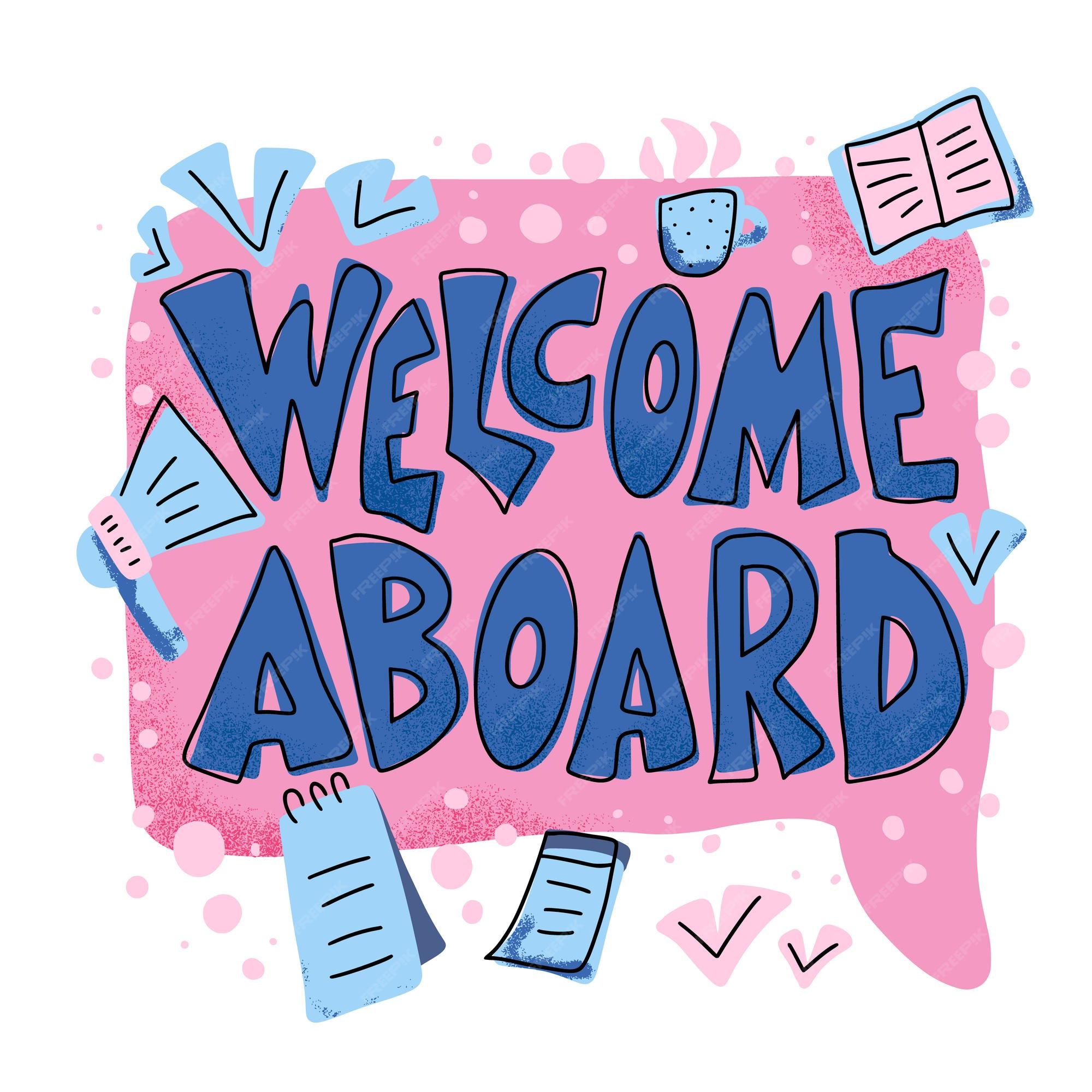Premium Vector | Welcome aboard concept quote Vector color text Premium Vector | Welcome aboard concept quote Vector color text