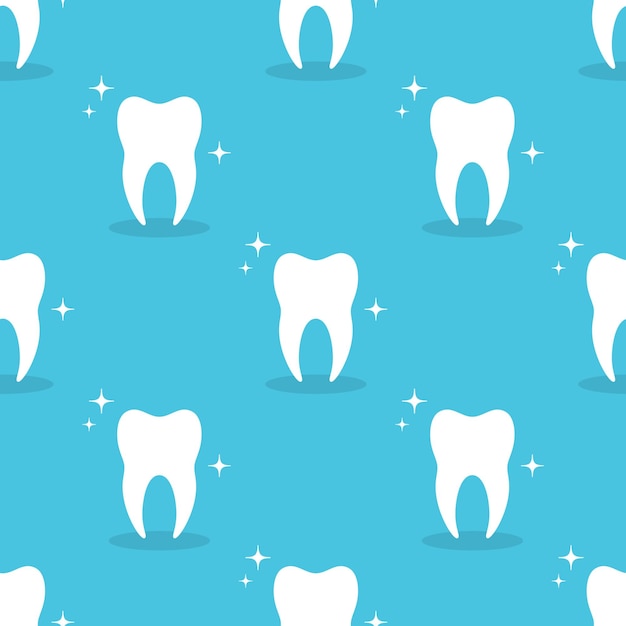 Premium Vector | White clean teeth on blue background Vector seamless ... Premium Vector | White clean teeth on blue background Vector seamless ...