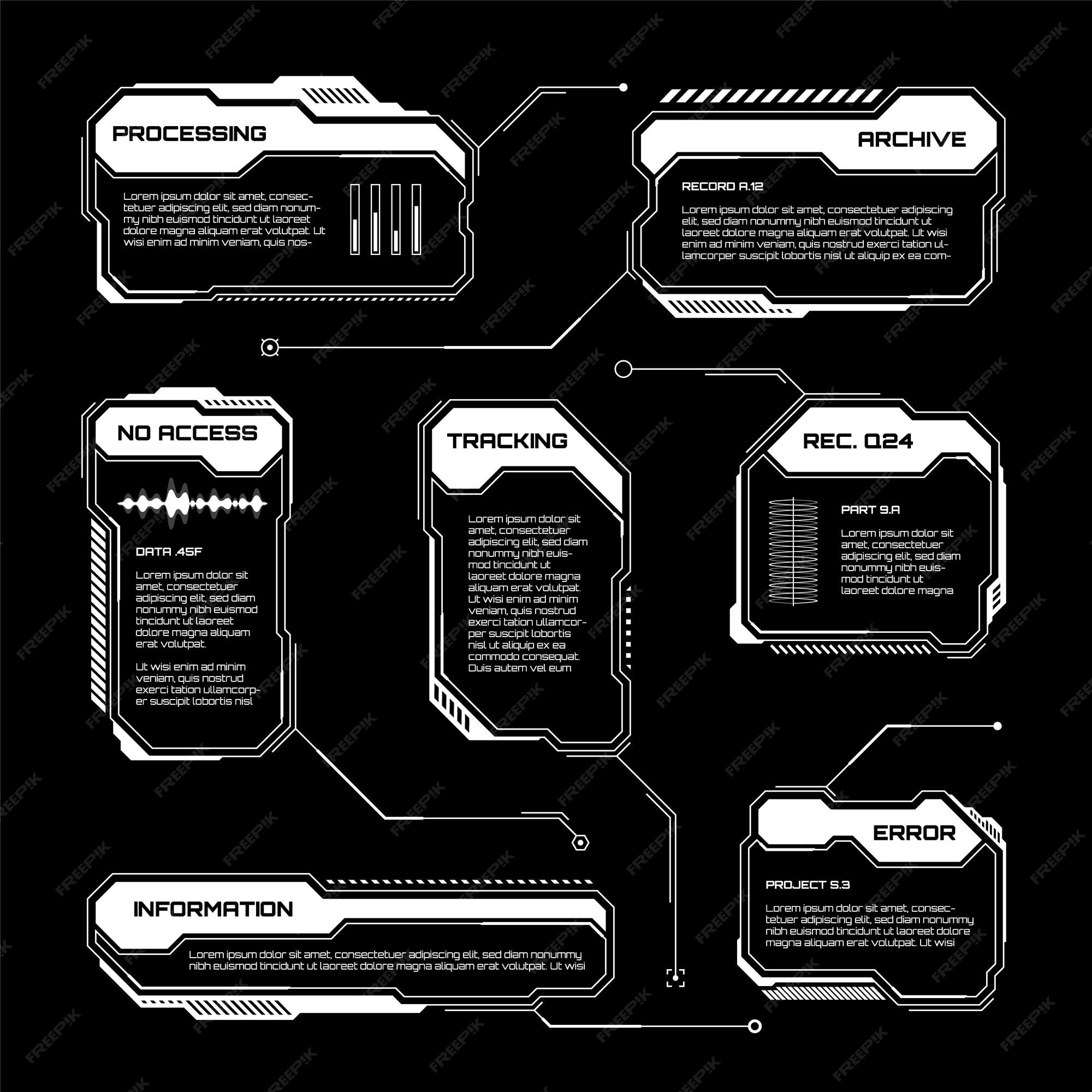 Premium Vector | White futuristic hud ui elements scifi user interface text boxes callouts ...